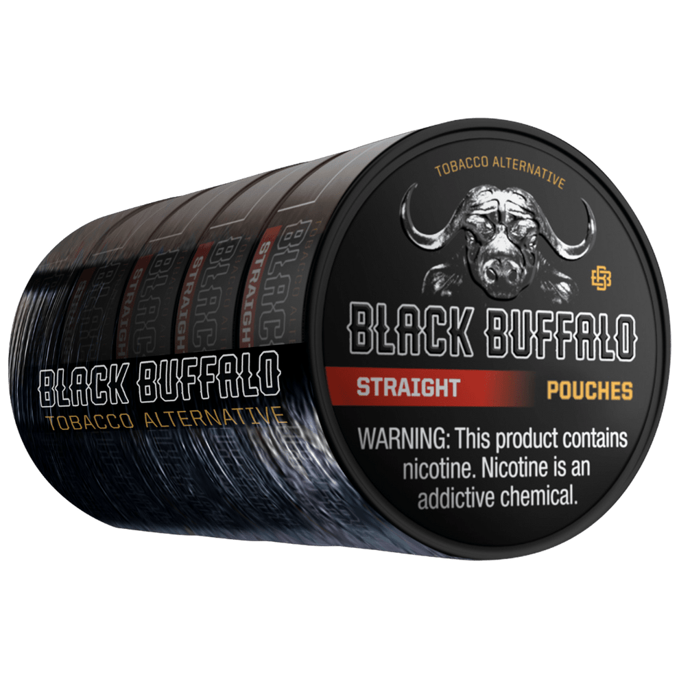Straight Nicotine Pouches - 5 Can Roll - Black Buffalo
