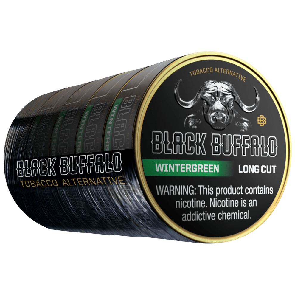 Wintergreen Long Cut - 5 Can Roll - Black Buffalo